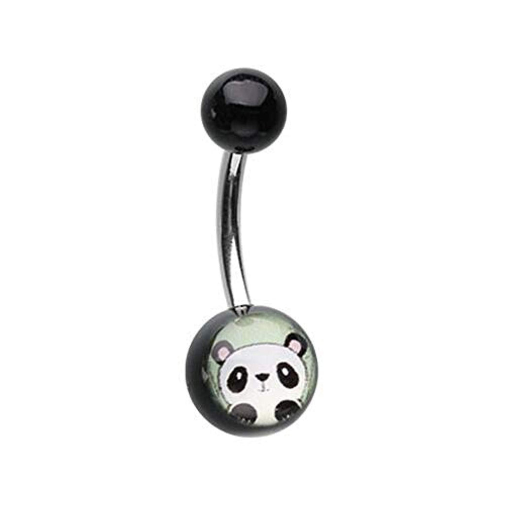 Peeking Panda Acrylic Logo WildKlass Belly Button Ring – WildKlass Jewelry