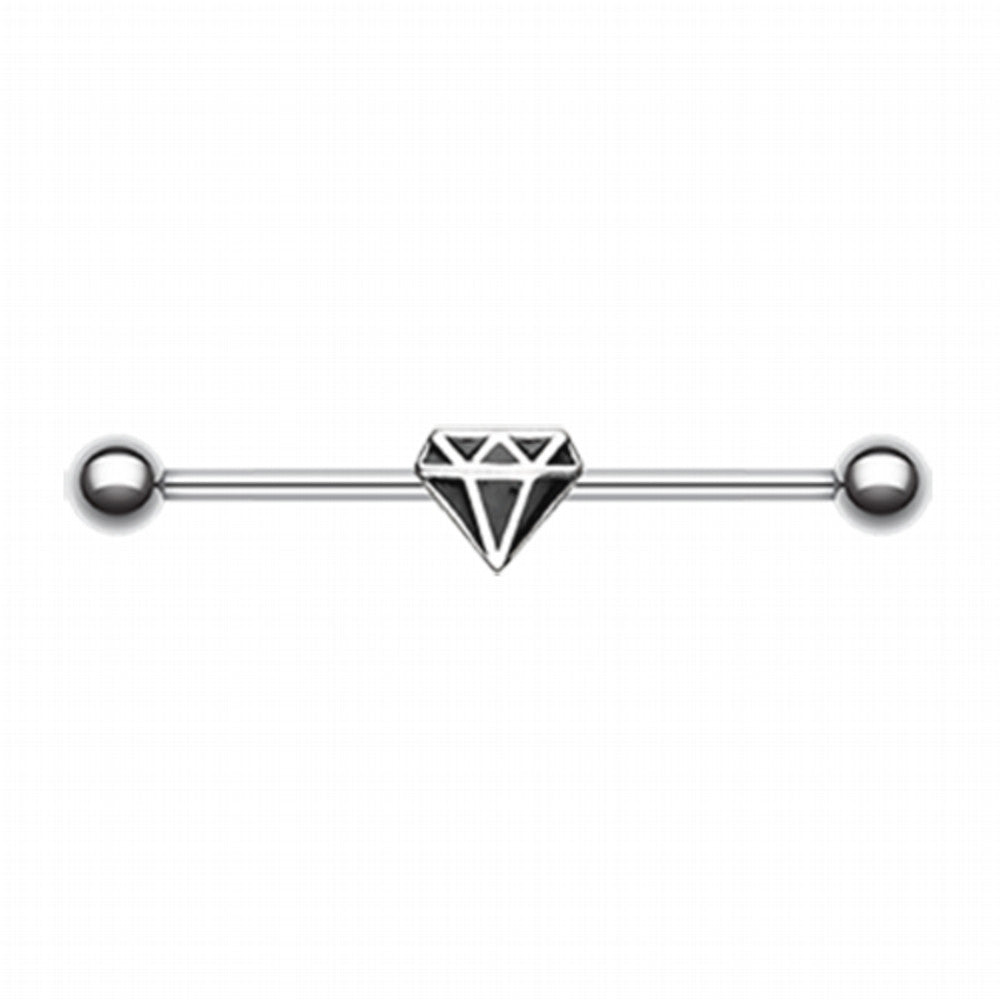 Black Diamond Industrial Barbell – WildKlass Jewelry