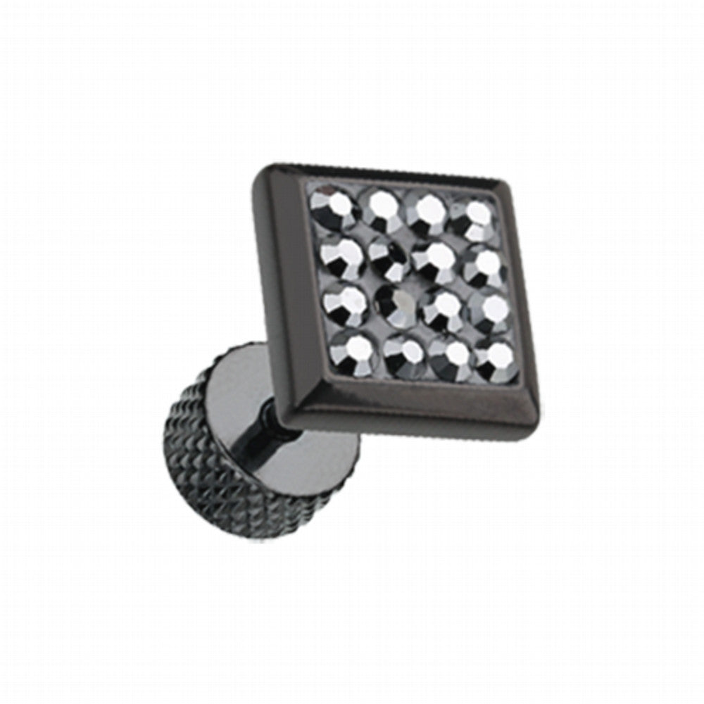 Blackline Square Multi-Sprinkle Dot Multi Gem Steel Fake Plug ...