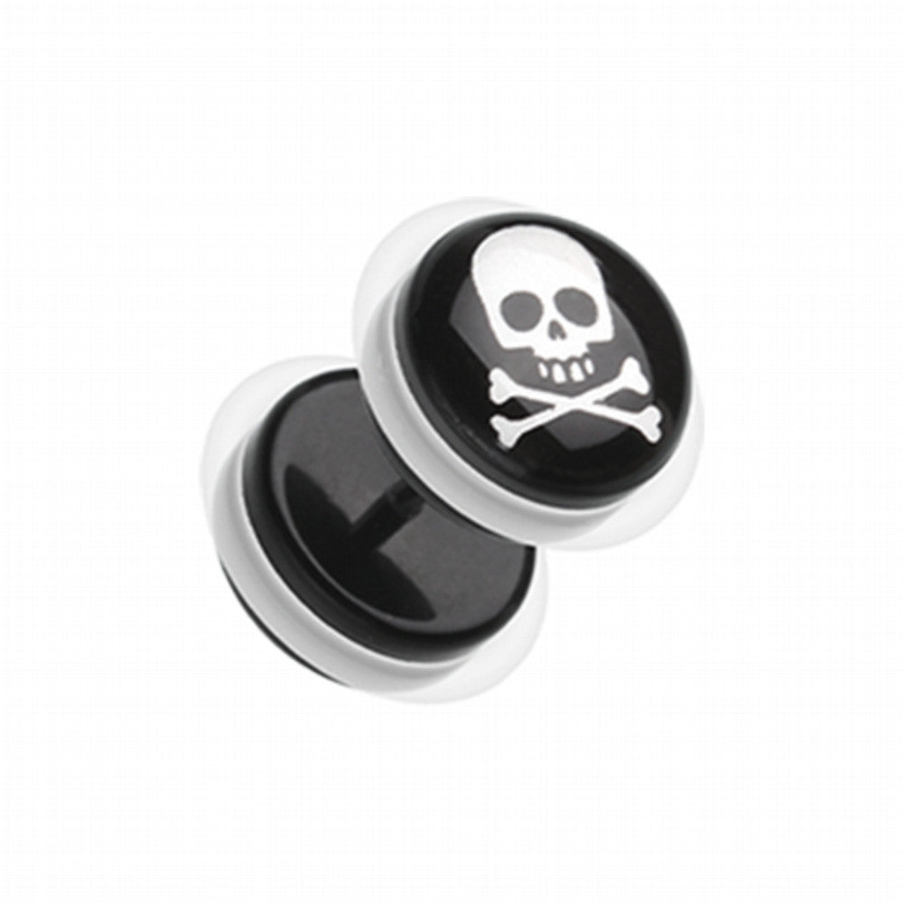 Pirate Crossbone Acrylic Fake Plug with O-Rings – WildKlass Jewelry