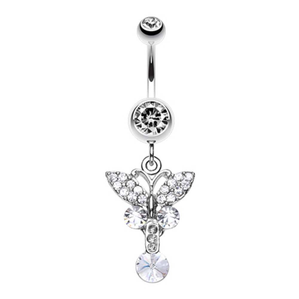 Sparkling Butterfly Gem Belly Button Ring – WildKlass Jewelry