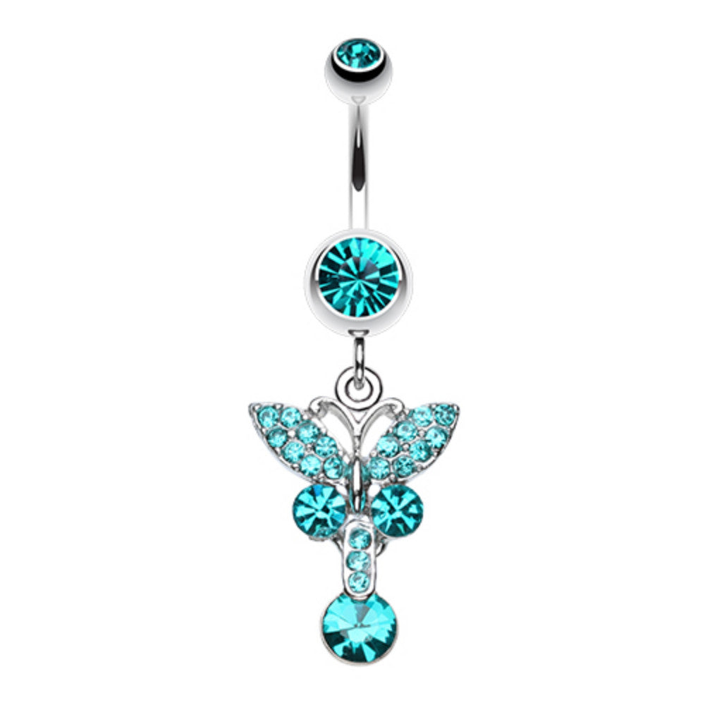 Sparkling Butterfly Gem Belly Button Ring – WildKlass Jewelry