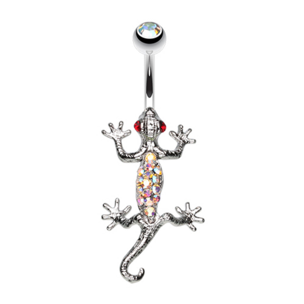 Moving Gecko Lizard Sparkle Belly Button Ring – WildKlass Jewelry