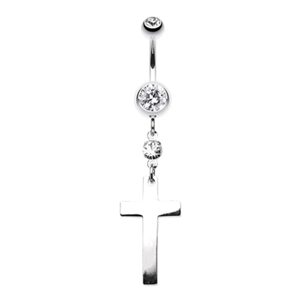 Classic Cross Belly Button Ring – WildKlass Jewelry