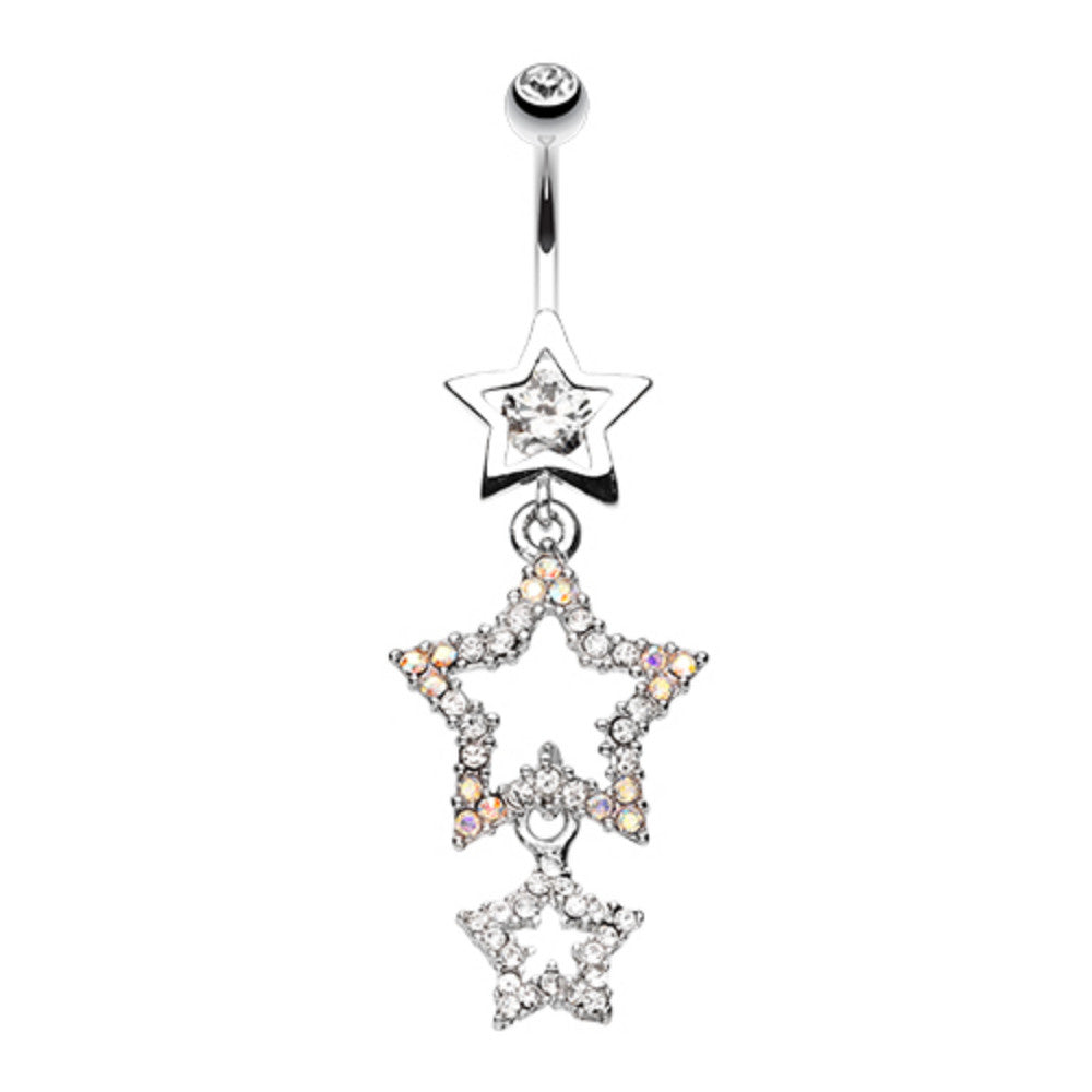 Sparkiling Triple Star Bell Button Ring – WildKlass Jewelry