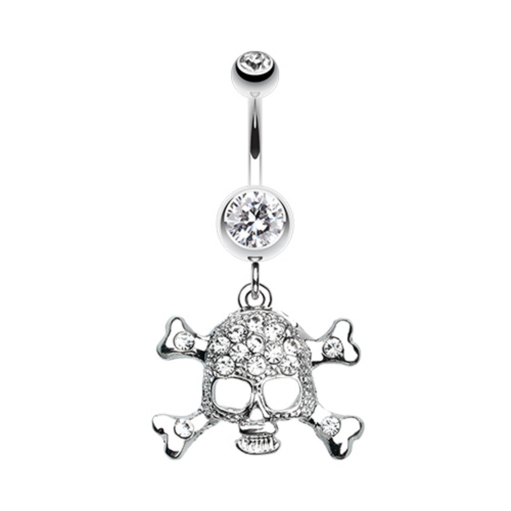 Bedazzled Cross Bones Belly Button Ring – WildKlass Jewelry