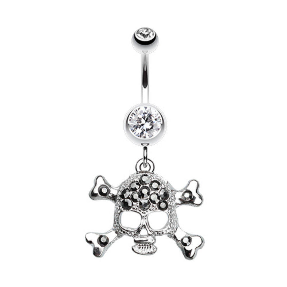 Bedazzled Cross Bones Belly Button Ring – WildKlass Jewelry