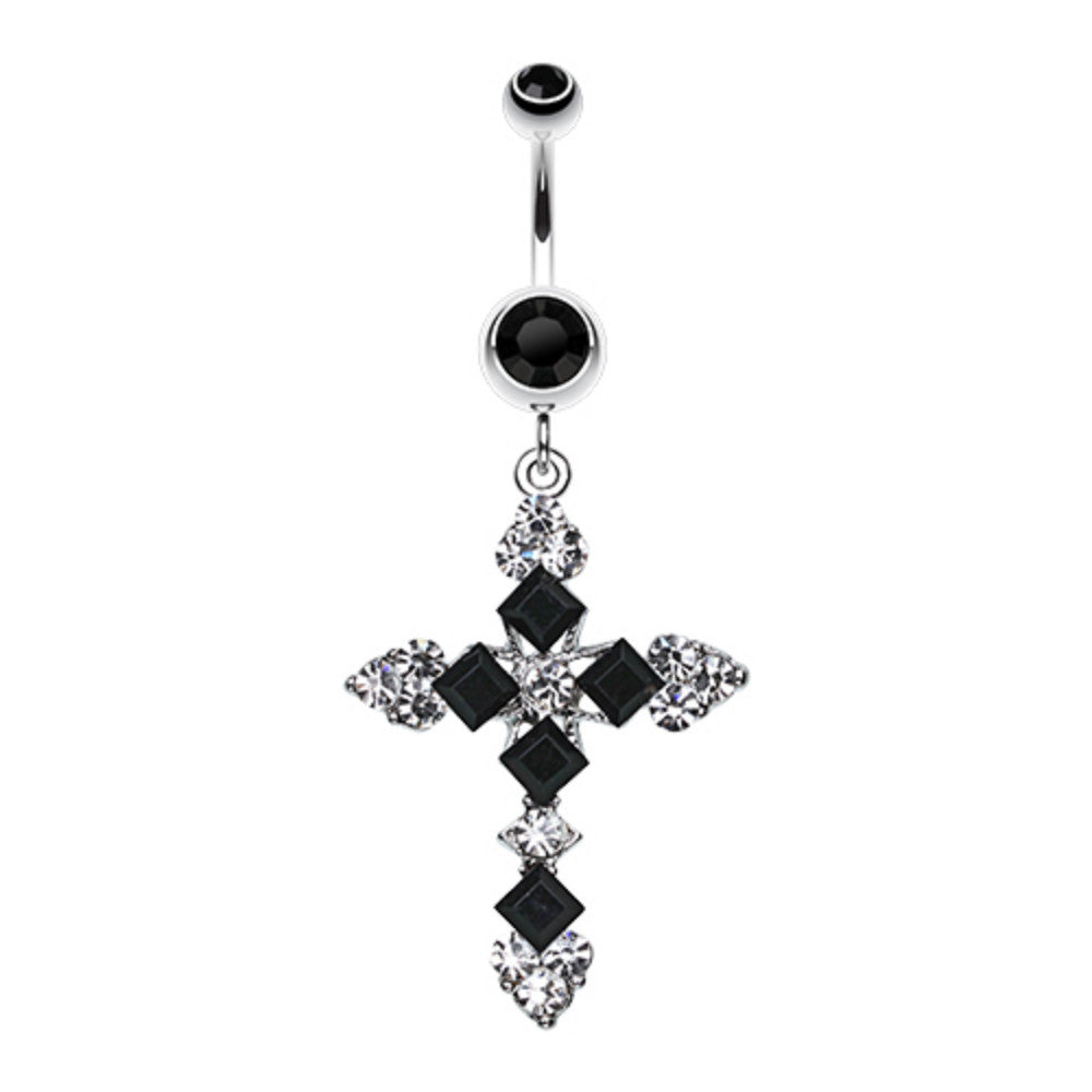 Princess Cut Cross Sparkle Belly Button Ring – WildKlass Jewelry