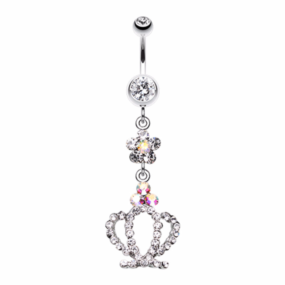 Flower Crown Sparkle Belly Button Ring – WildKlass Jewelry