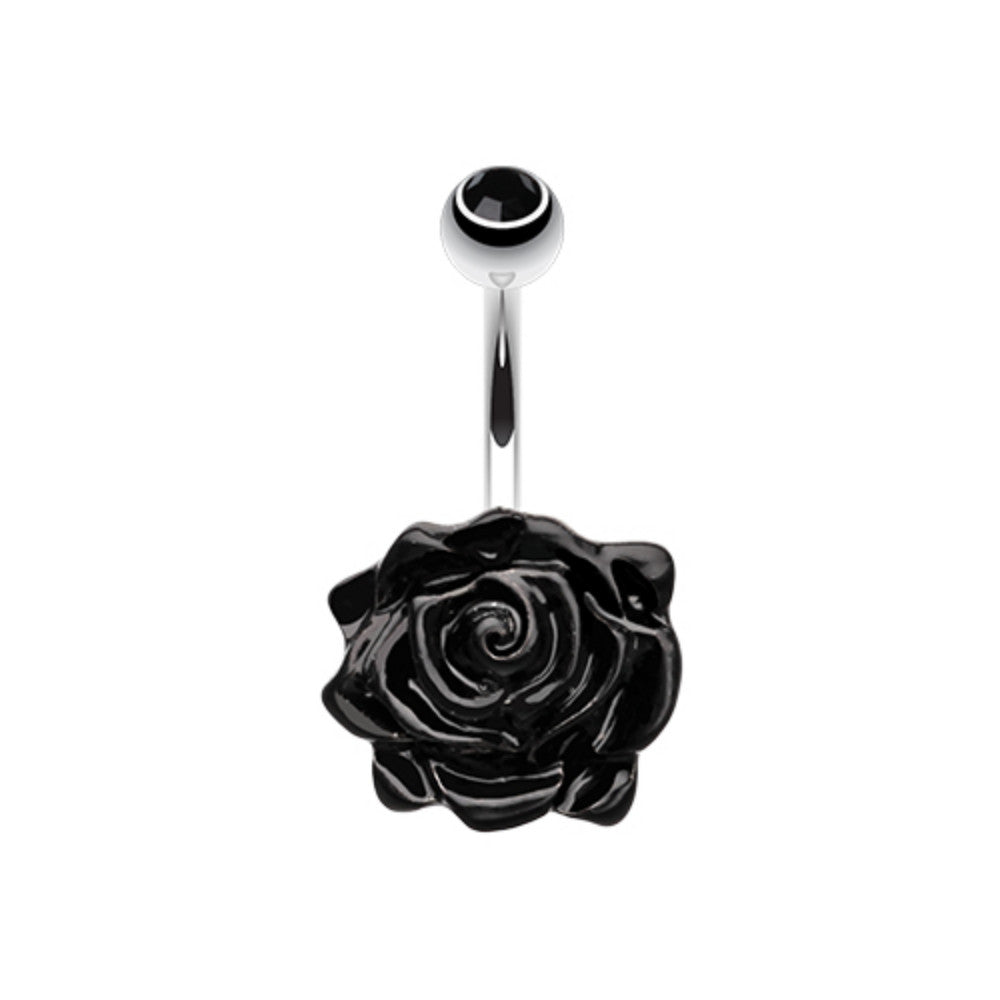 Glossy Rose Belly Button Ring – WildKlass Jewelry