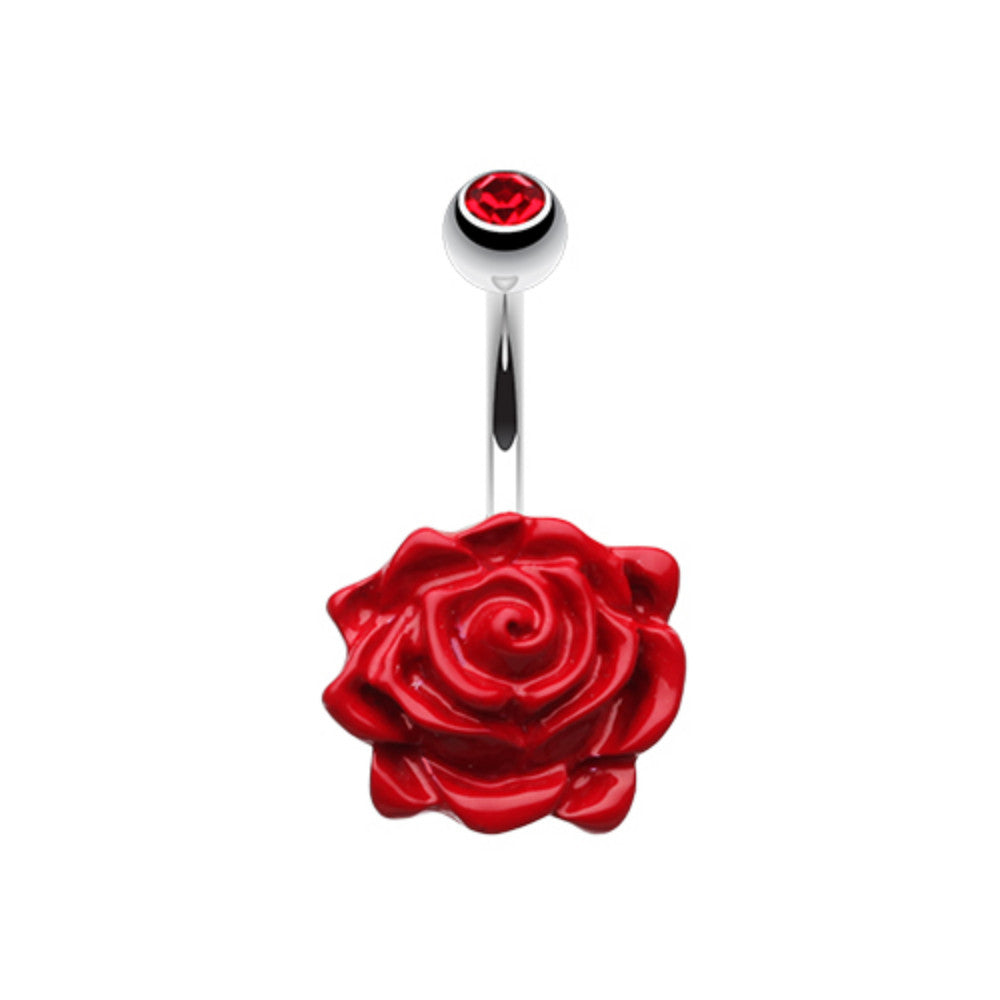 Glossy Rose Belly Button Ring – WildKlass Jewelry