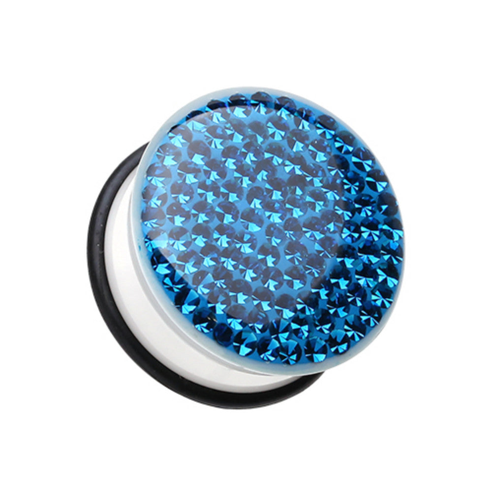 Brilliant Sparkles White Body Single Flared Ear Gauge Plug – WildKlass ...